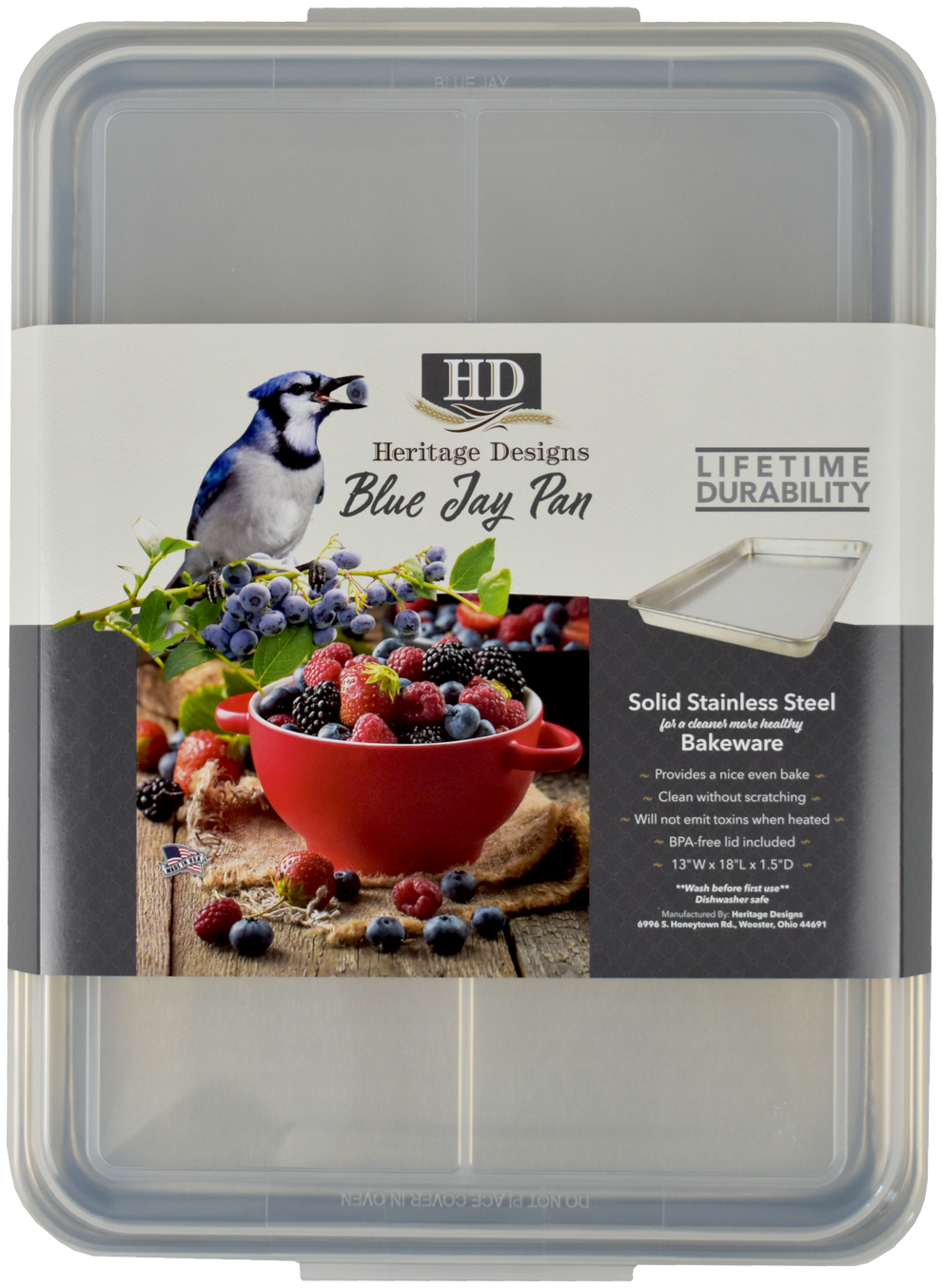 Blue Jay Baking Pan - Solid Stainless-Steel | Quality Plastics
